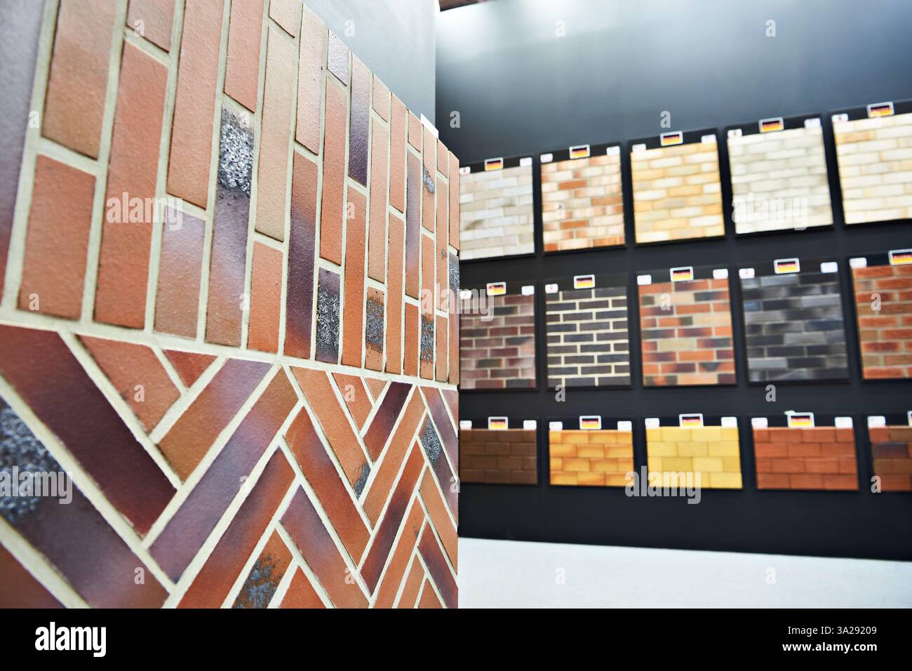 Samples of brick decorative wall panel on store exhibition Stock Photo ...
