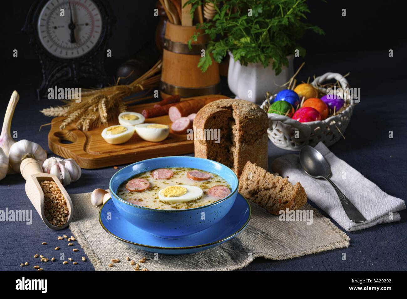 Easter in Polish: sour flour soup for Easter breakfast (?urek Stock ...