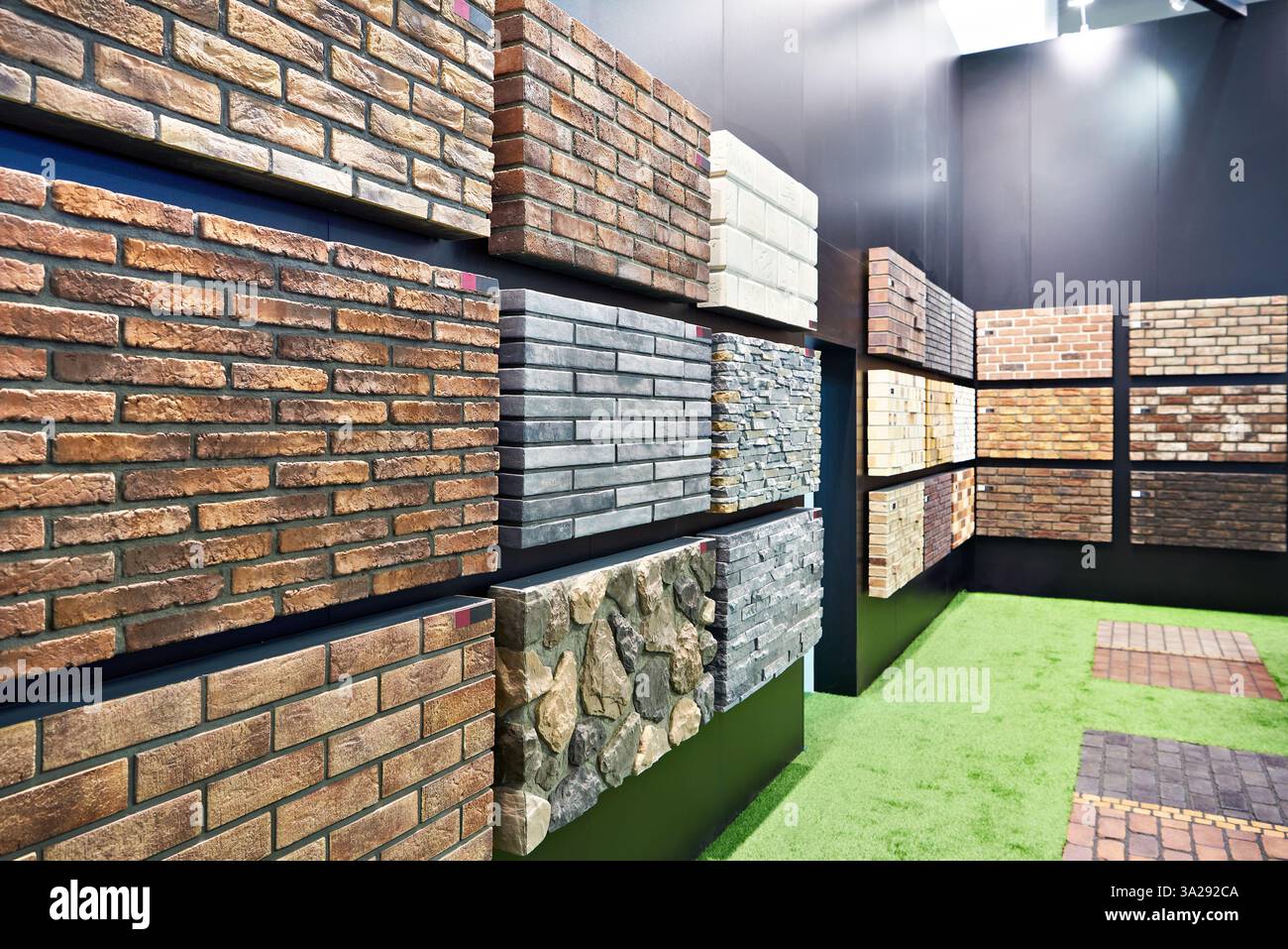 Samples of brick decorative wall panel on store exhibition Stock Photo ...