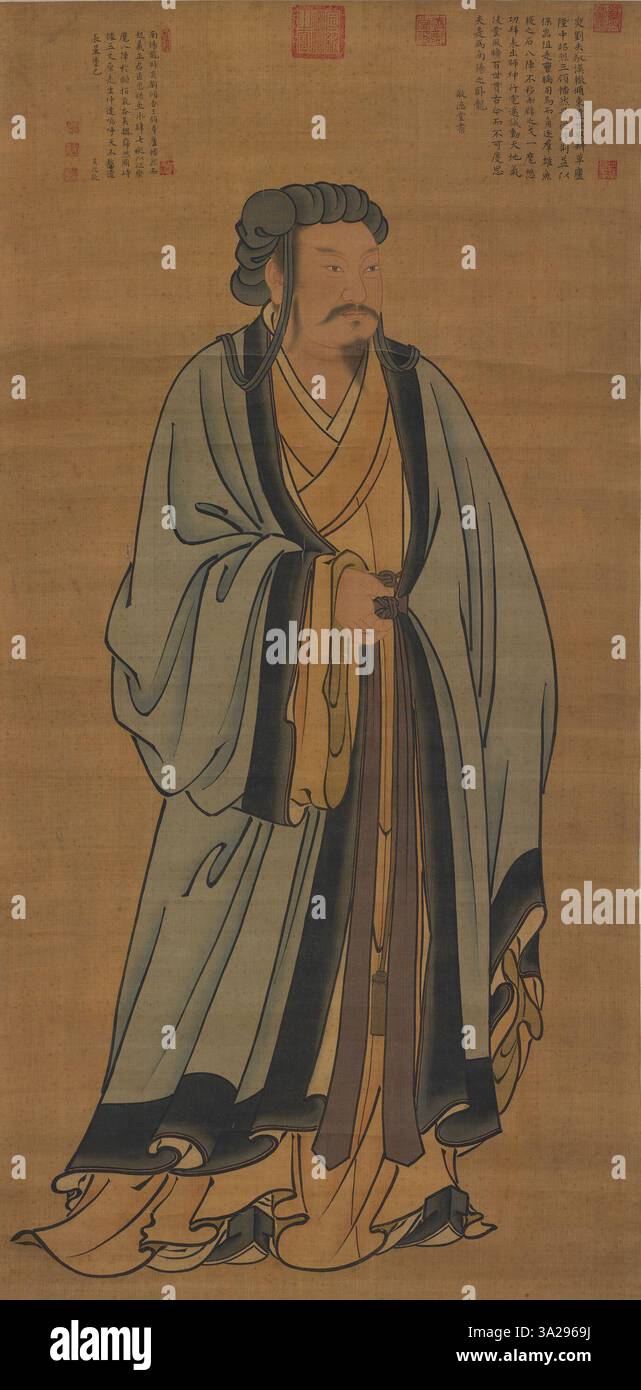 This portrait of Zhuge Liang, painted on silk during the Ming Dynasty ...