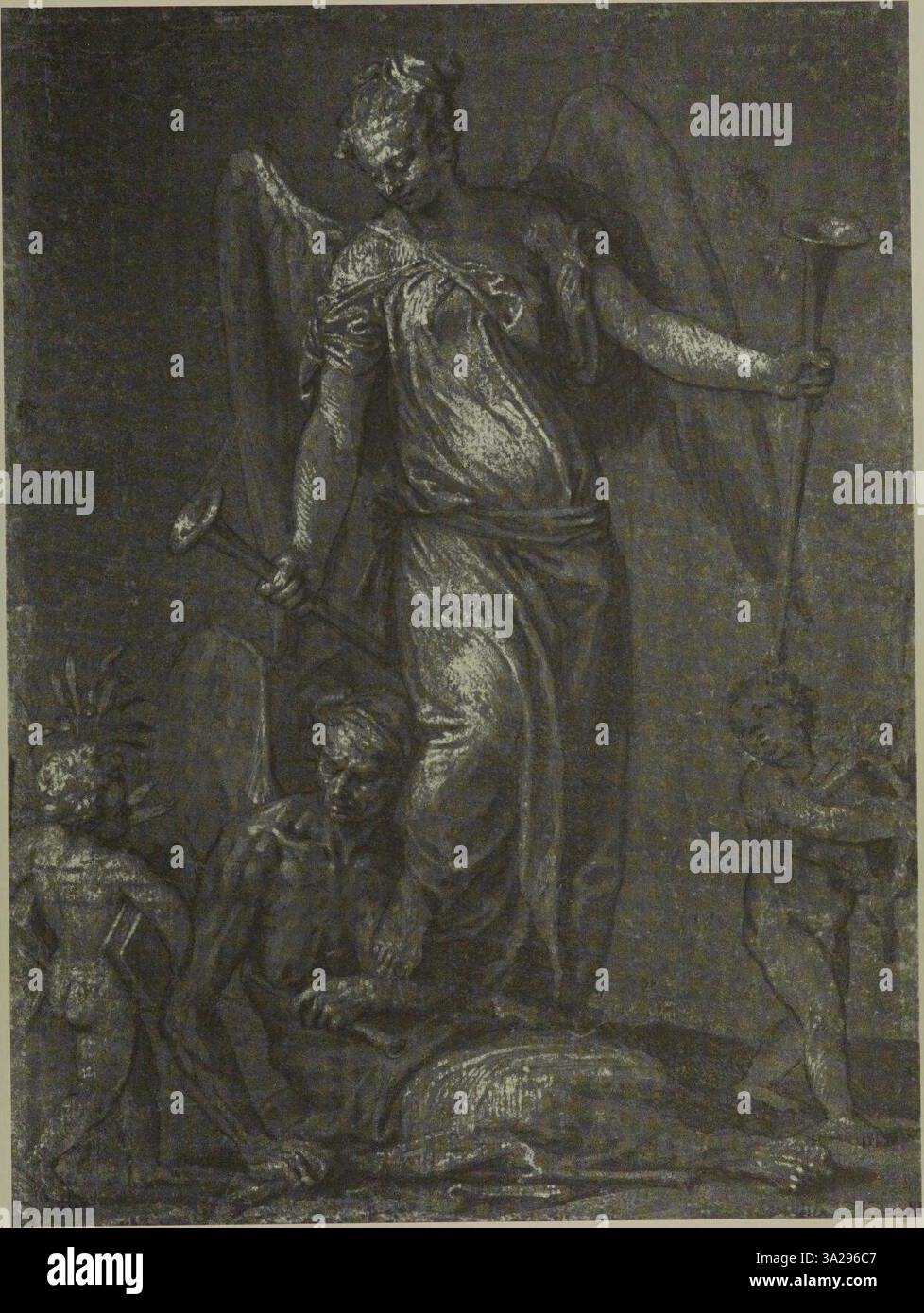 This painting by Paolo Veronese features a striking scene of figures ...