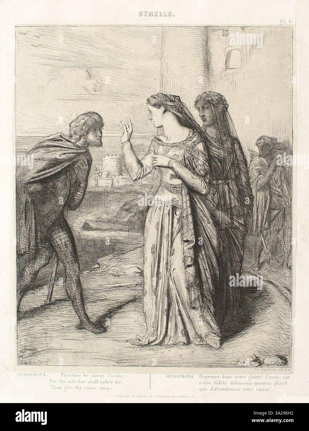 This piece from *Othello* depicts the betrayal of Othello by Iago in Act 3, Scene 3. Chassériau ...
