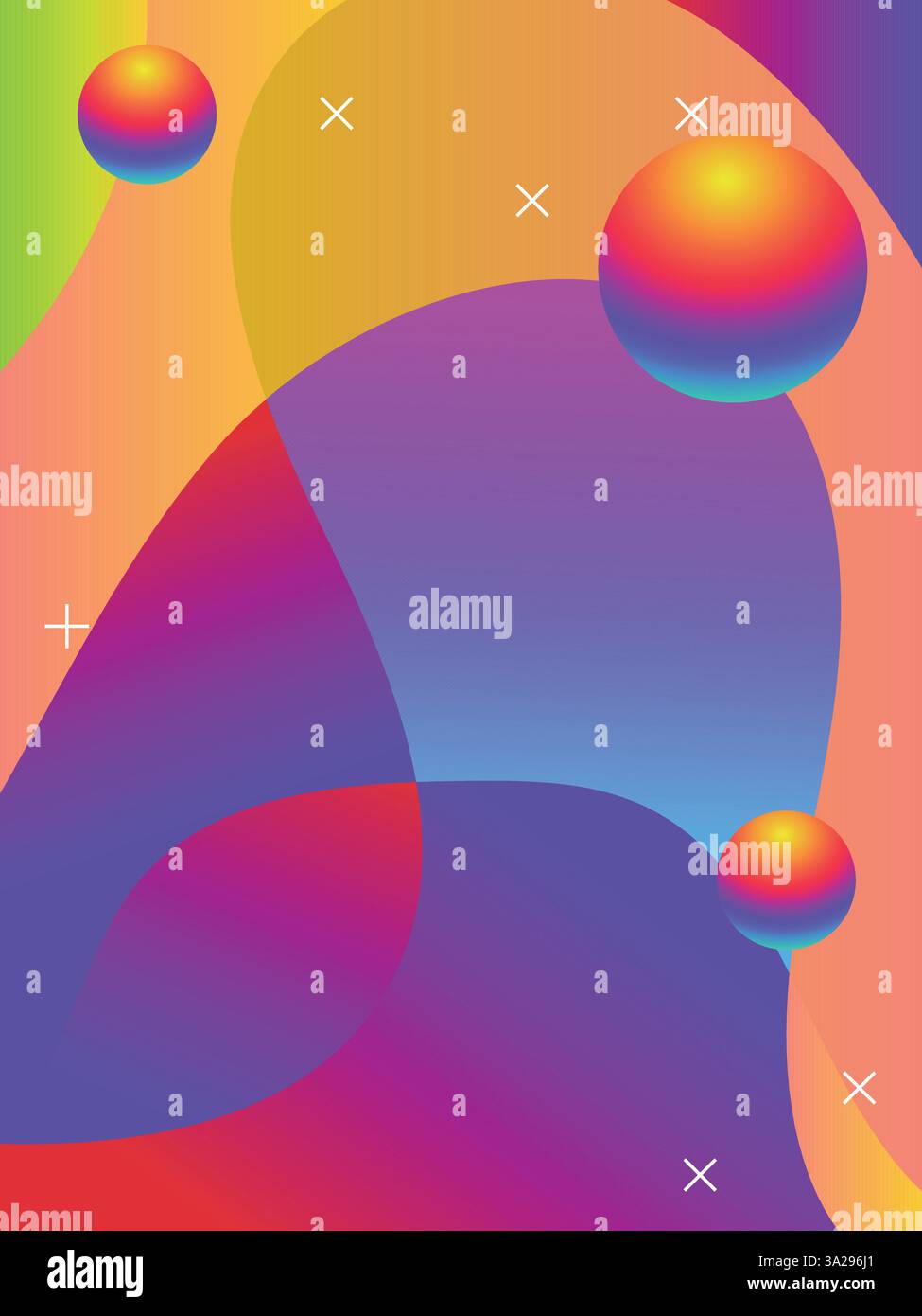 Neon Acid Abstract Lines for Summer Party Invitations template. 3d ...