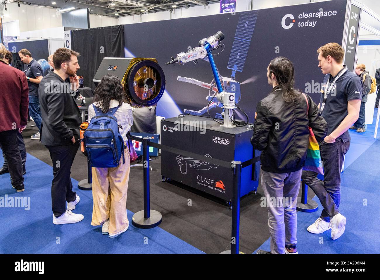 Clearspace demonstrating a UK Space Agency robotic arm at the Space ...