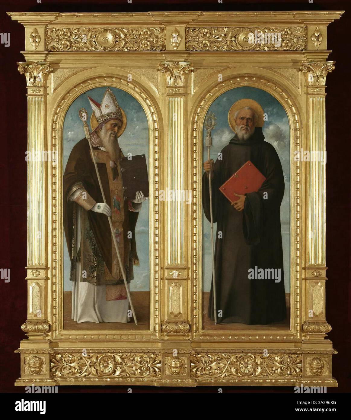 This painting, created around 1490, depicts Saint Benedict and Saint Augustine. It reflects ...
