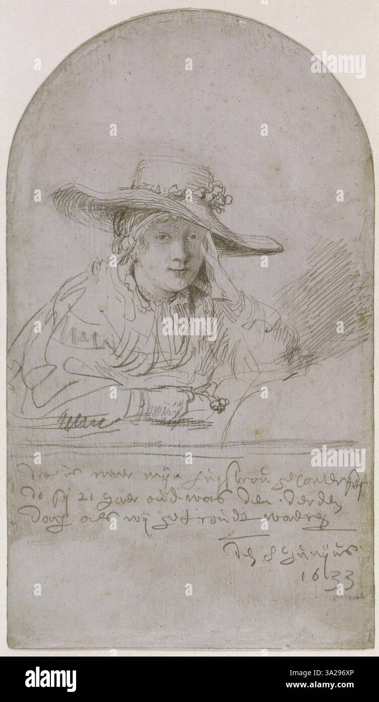 This 1633 portrait by Rembrandt depicts Saskia, his wife, as a bride ...