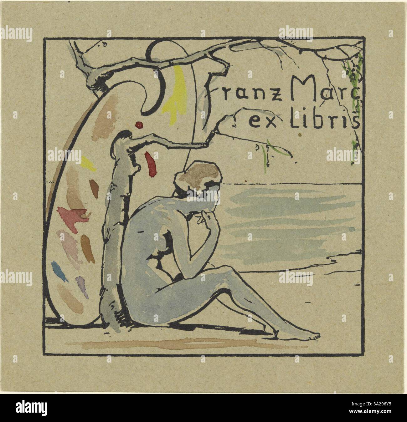 Book Plate Franz Marc II (Ex Libris) is an elegant design by Marc ...