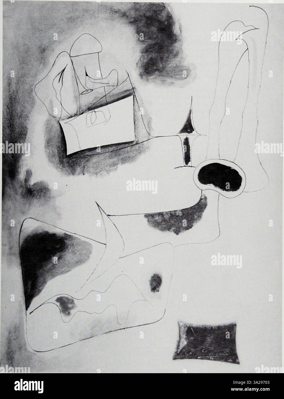 Gorky’s work features abstract forms and organic shapes intertwined ...