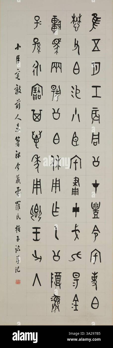 This artwork by Luo Zhenyu, created between 1866 and 1940, features his distinctive calligraphy ...