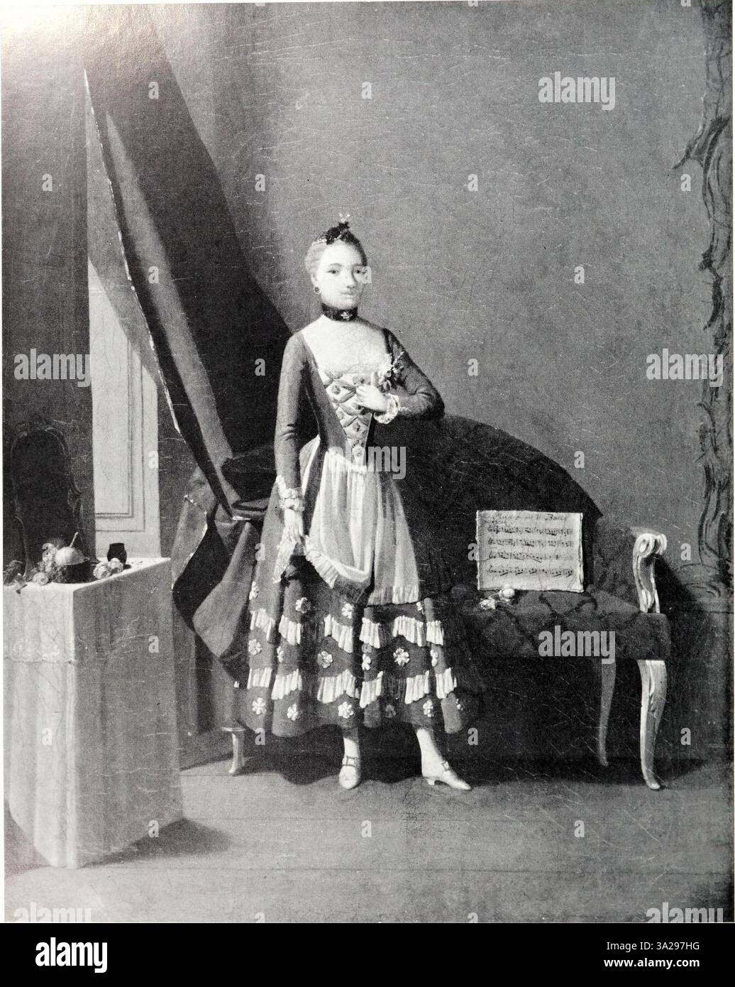 In this 1968 work by Pietro Longhi, figures dressed in elaborate 18th ...