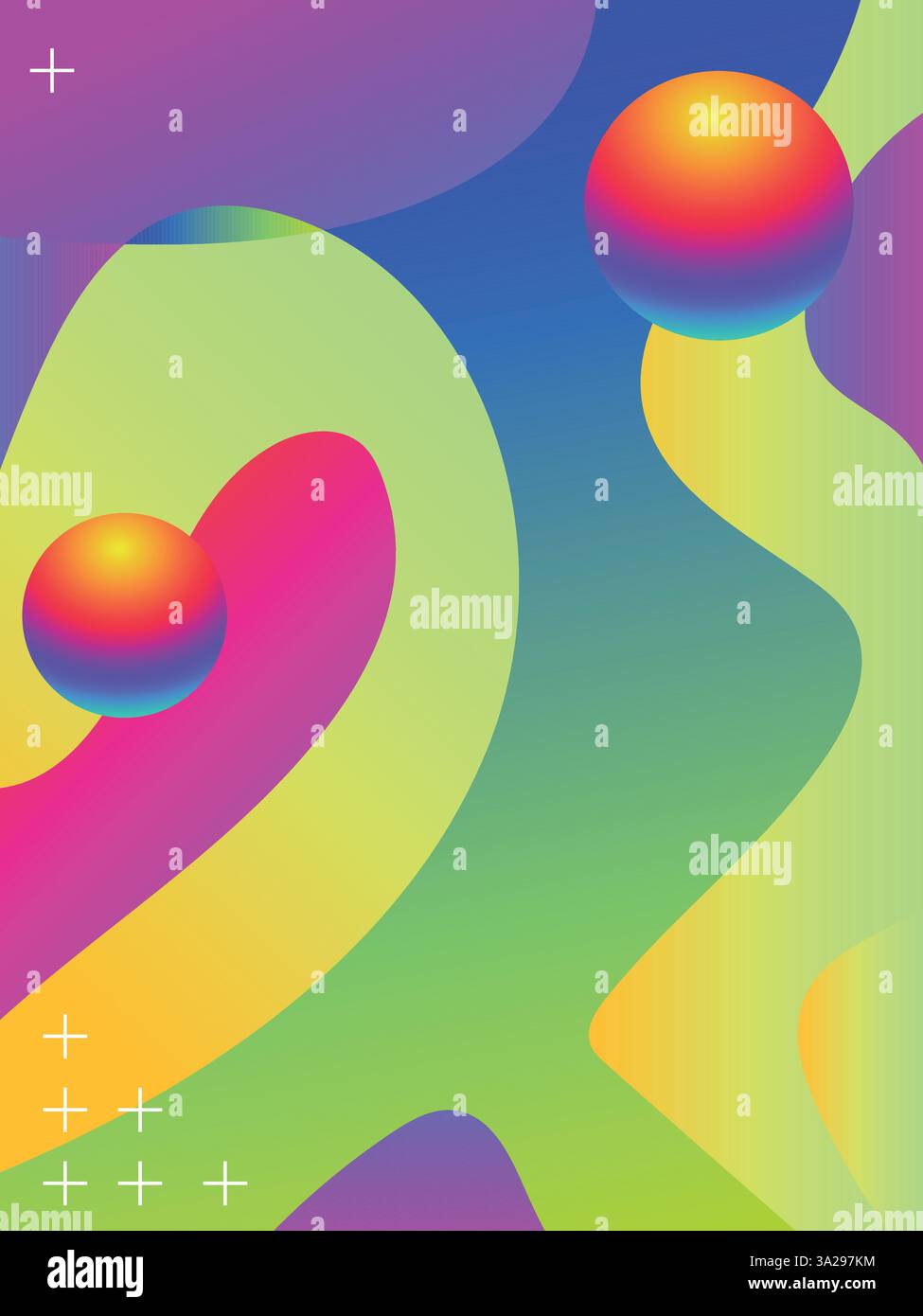 Abstract Paper Size Gradient Lines for EDM Festival Promo template. 3d ...