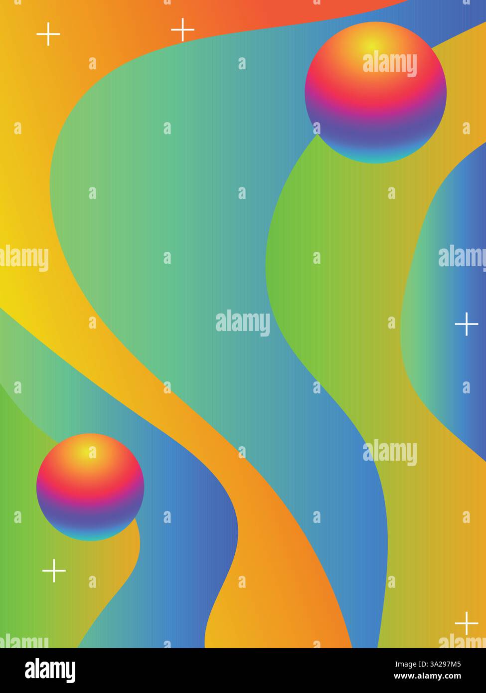 Hand-Drawn Liquid Gradient Lines for Rave Party Poster template. 3d ...