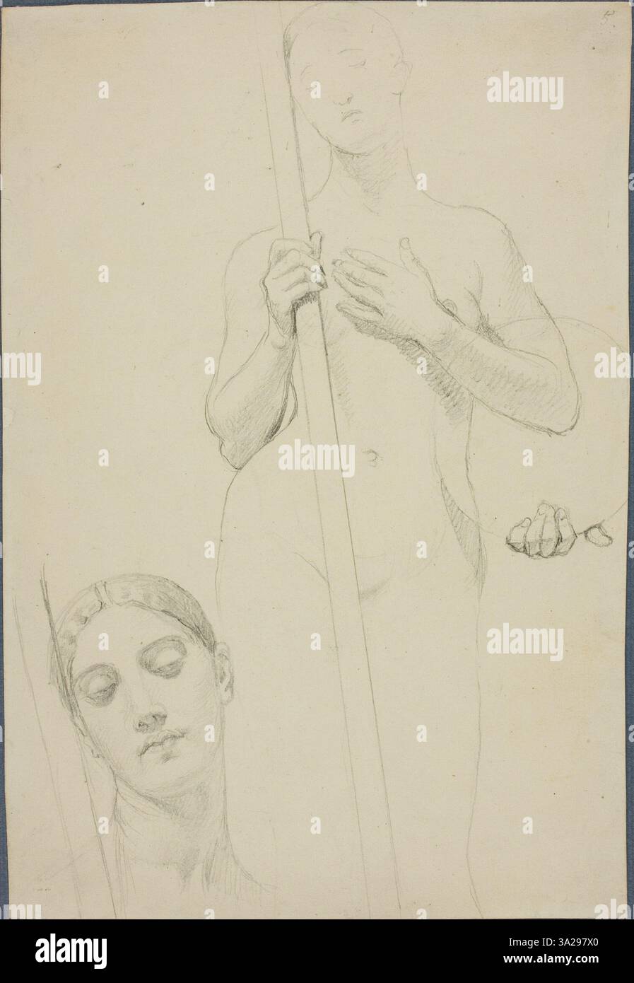 This study by Ingres explores a portrait composition, focusing on the ...