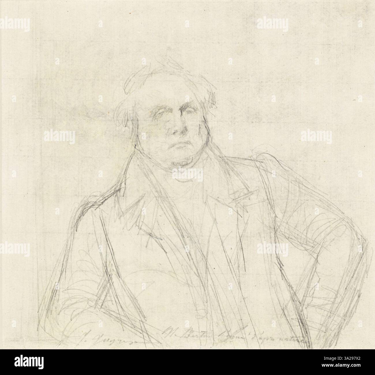 This recto study by Ingres is a preparatory sketch for the portrait of ...