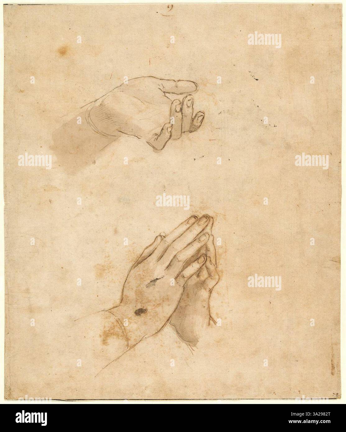 This study from Raphael's circle around 1500 focuses on detailed hand ...