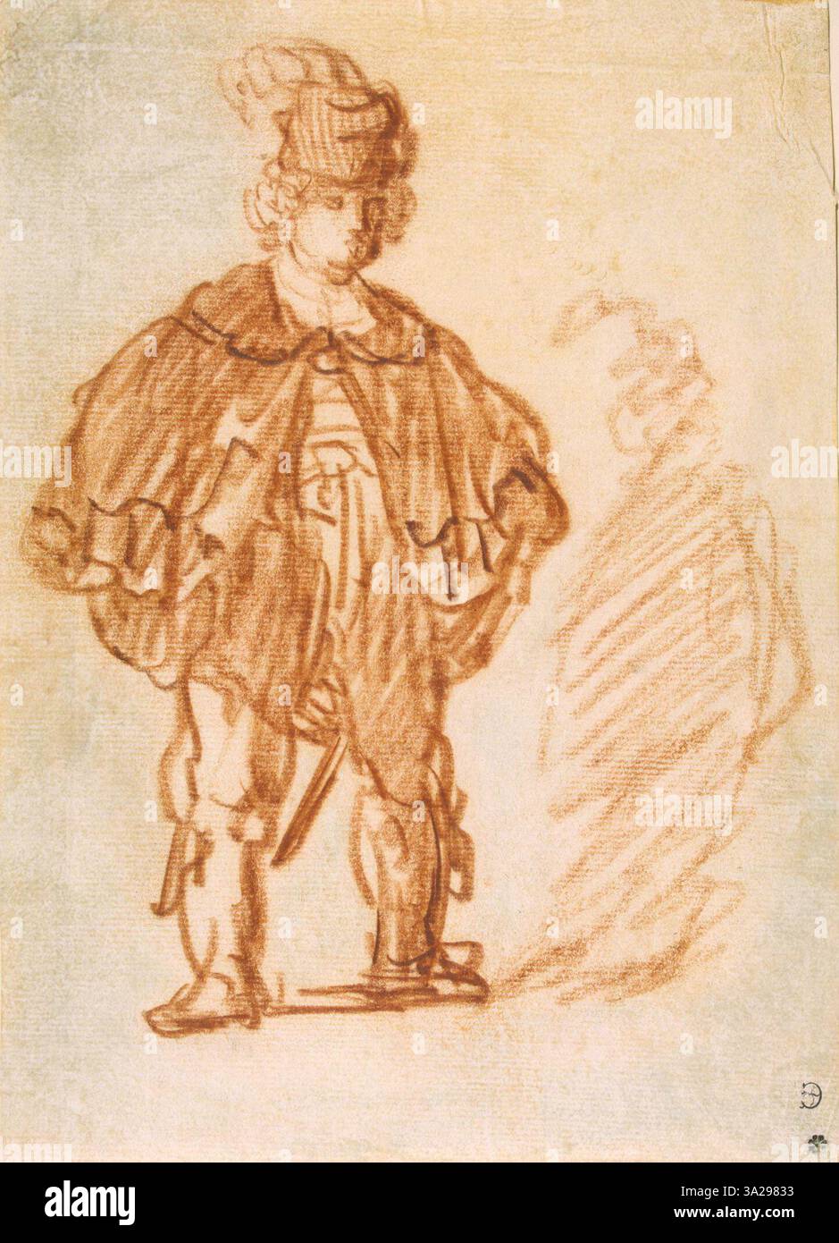 This work depicts an actor standing in a dramatic pose, capturing the ...