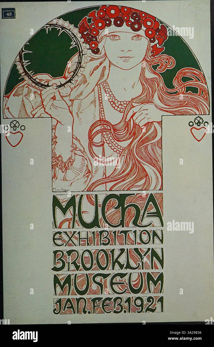 A print from Alphonse Mucha’s 'Bridges' series, showcasing a stylized ...