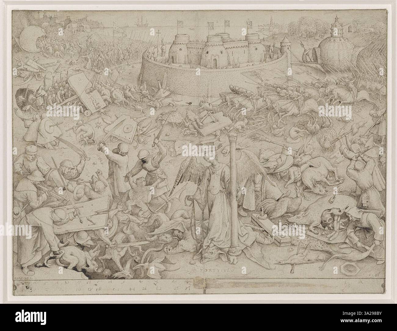 Pieter Bruegel’s allegorical drawing of Fortitudo (Fortitude ...