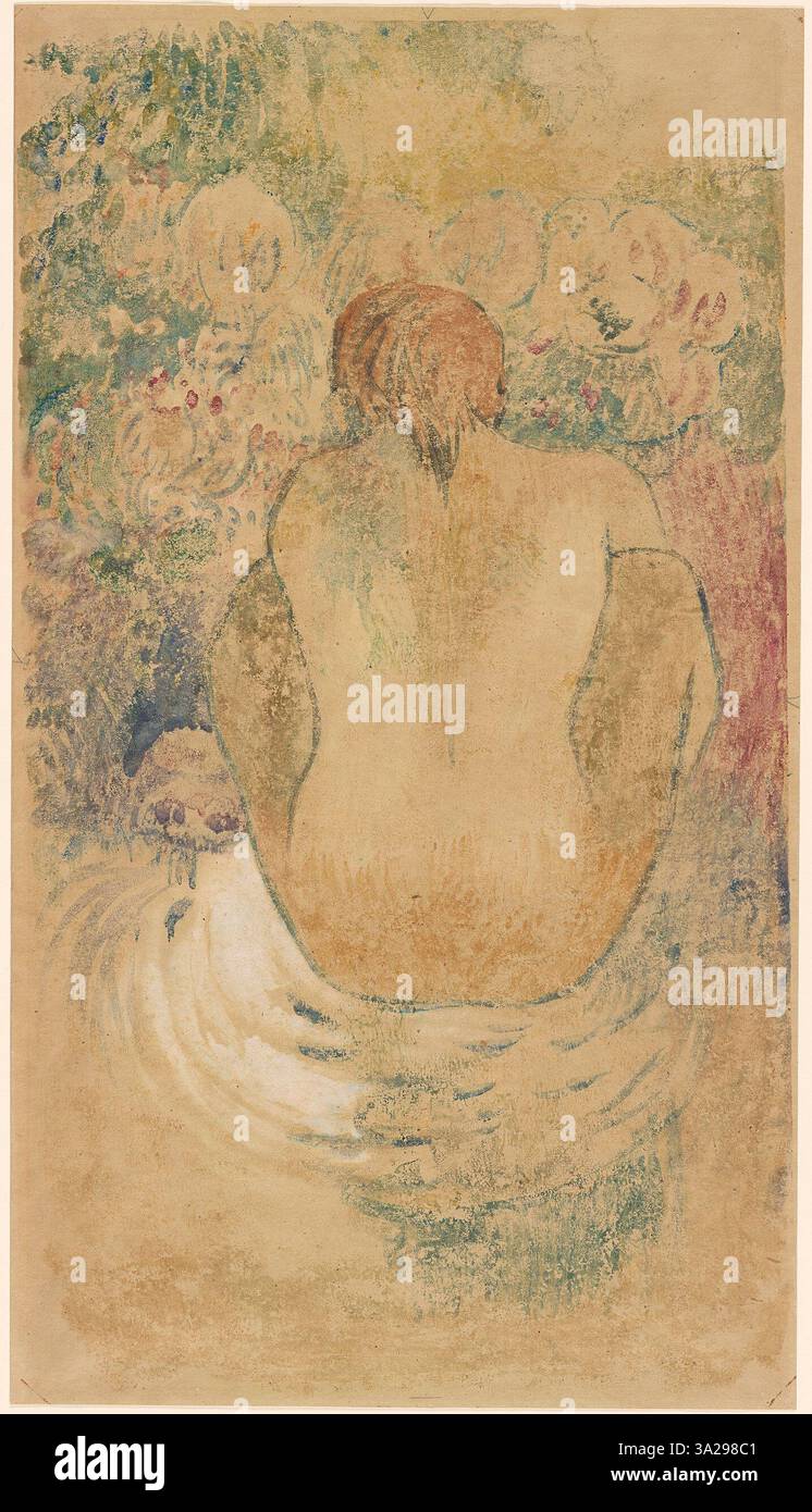 This study by Paul Gauguin captures a crouching Tahitian woman seen ...
