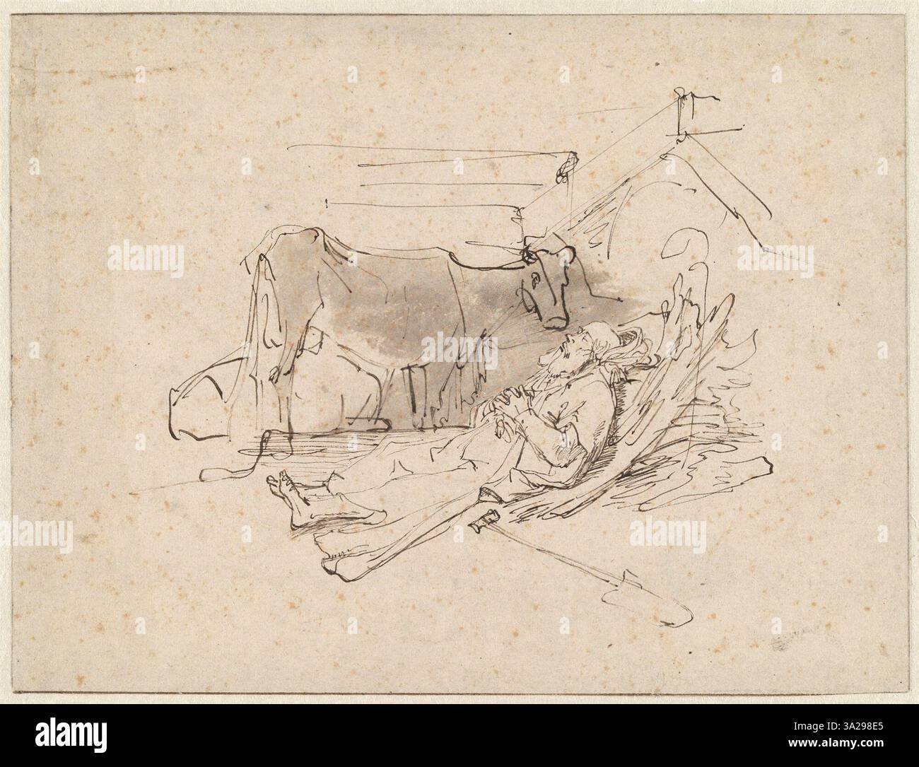 This work, attributed to Rembrandt's circle, depicts the biblical story ...