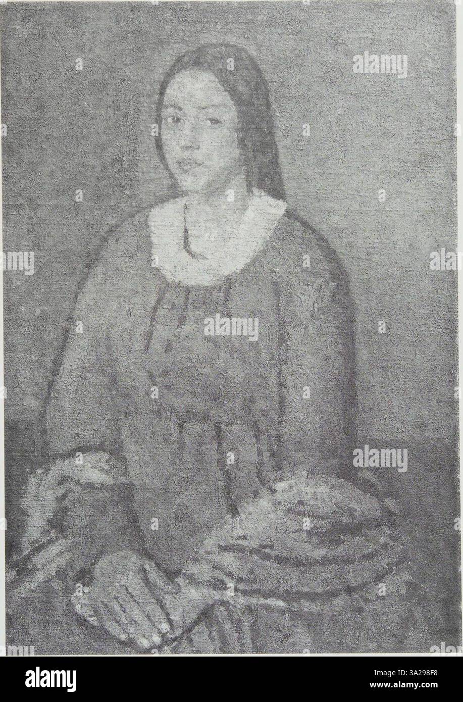 This portrait by Gwen John features a seated figure with a calm ...