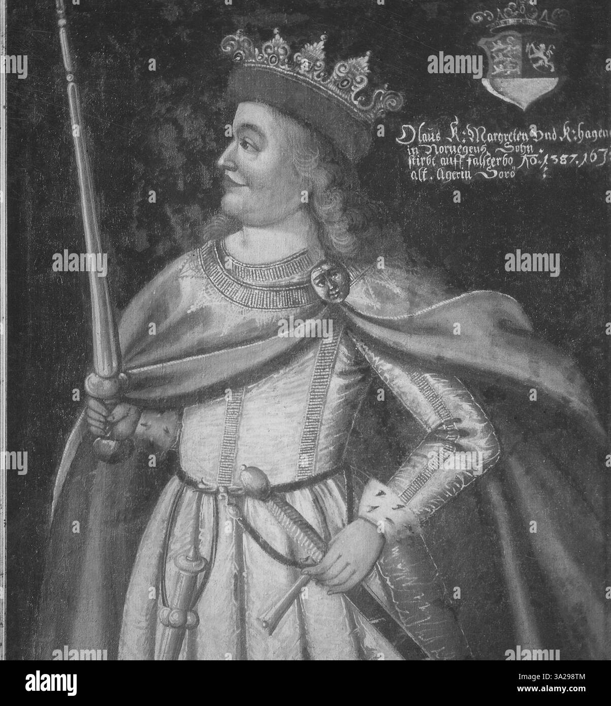 This historical portrait of King Olof V Håkansson, painted at an ...
