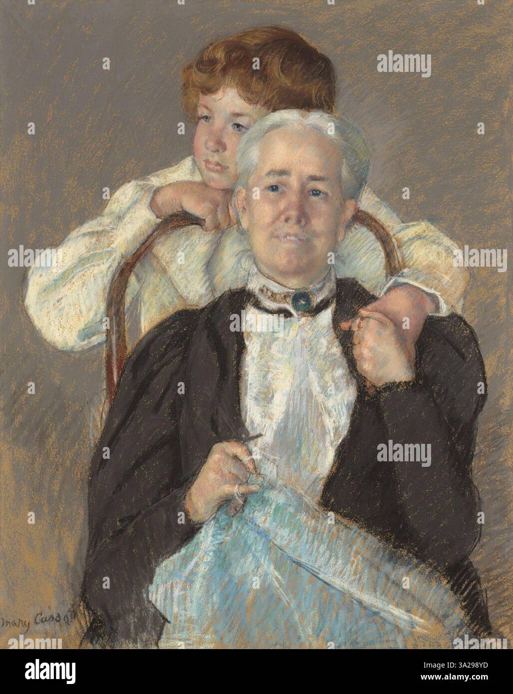 This pastel portrait by Mary Cassatt depicts Mrs. Cyrus J. Lawrence ...