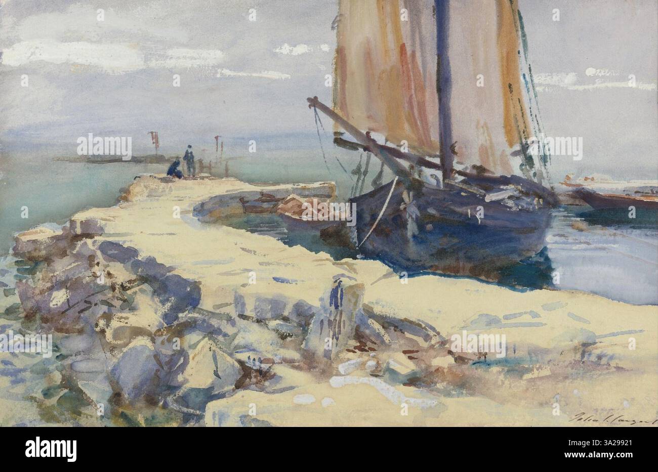 Sargent’s *Above Lake Garda (At San Vigilio)* captures the sweeping landscape from a high ...