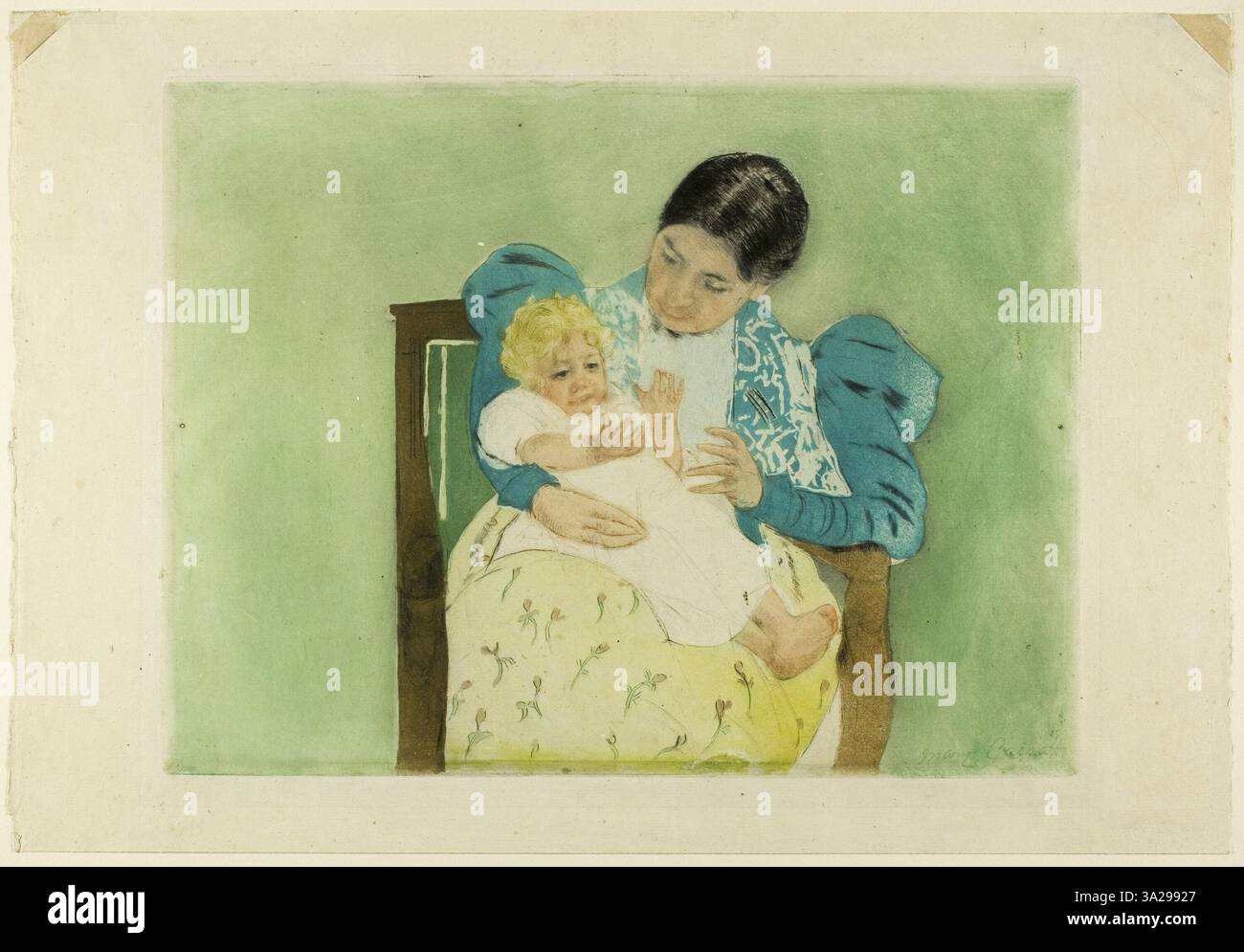 'The Barefooted Child' by Mary Cassatt, painted in 1928, shows a child ...