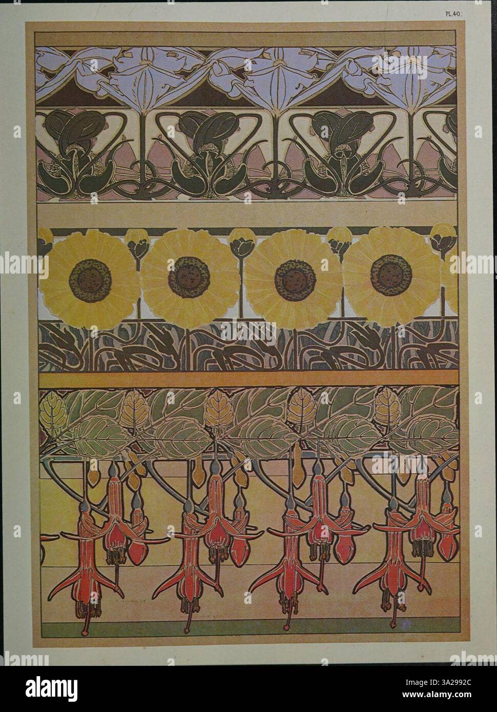 In 'Bridges, L31-6,' Alphonse Mucha combines stylized human figures ...