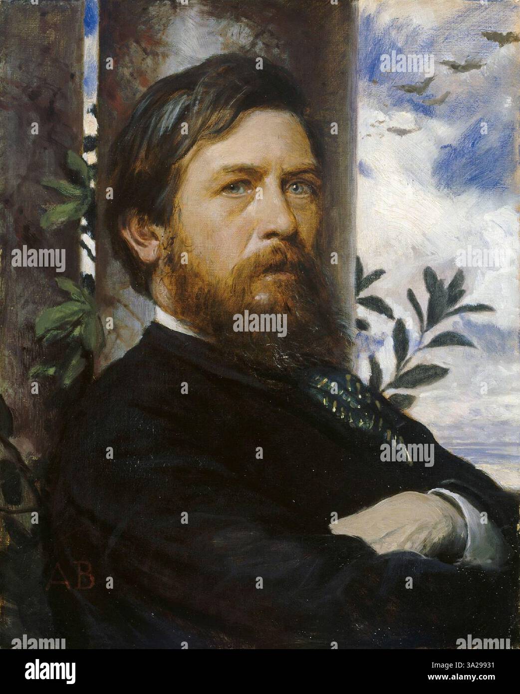'Selbstbildnis' (Self-portrait), painted in 1873, is an introspective work by Böcklin, showing ...