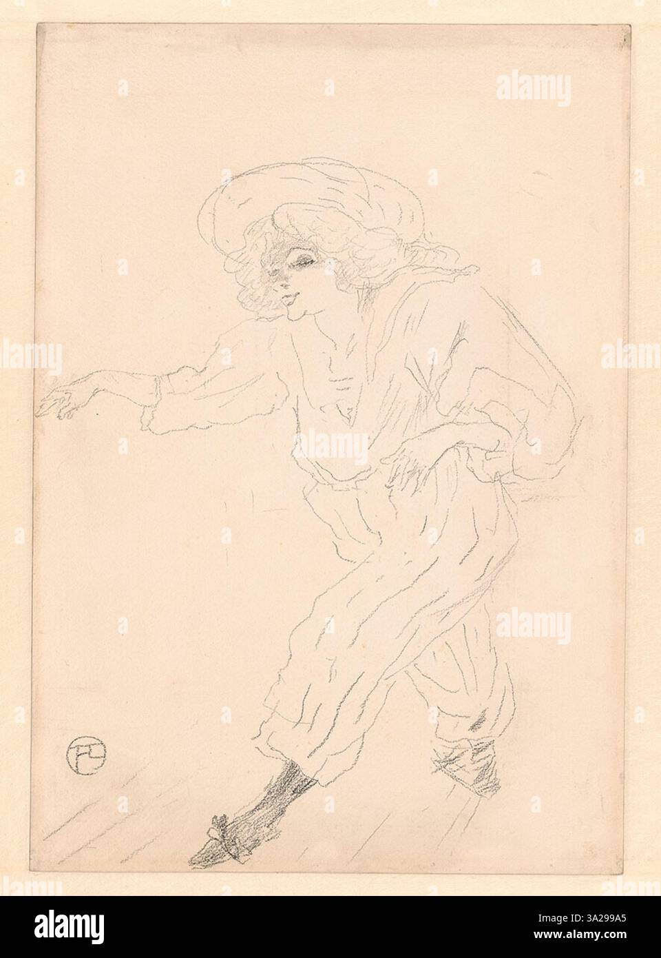 This painting depicts a chansonnière, a French singer, dressed in a ...