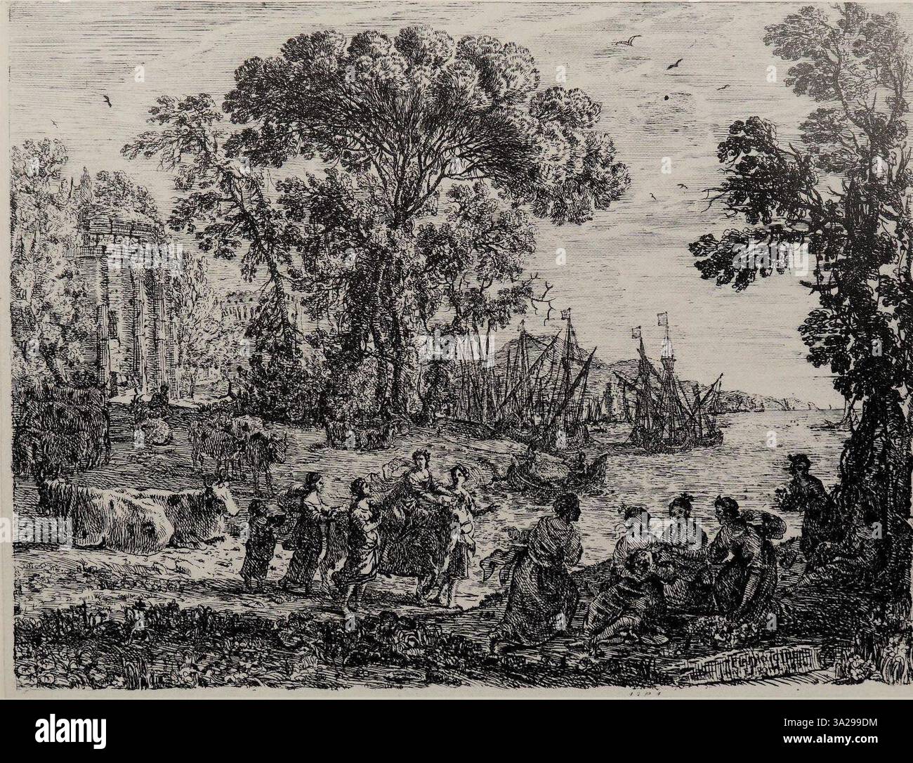This Claude Lorrain landscape painting combines vast open spaces, soft ...