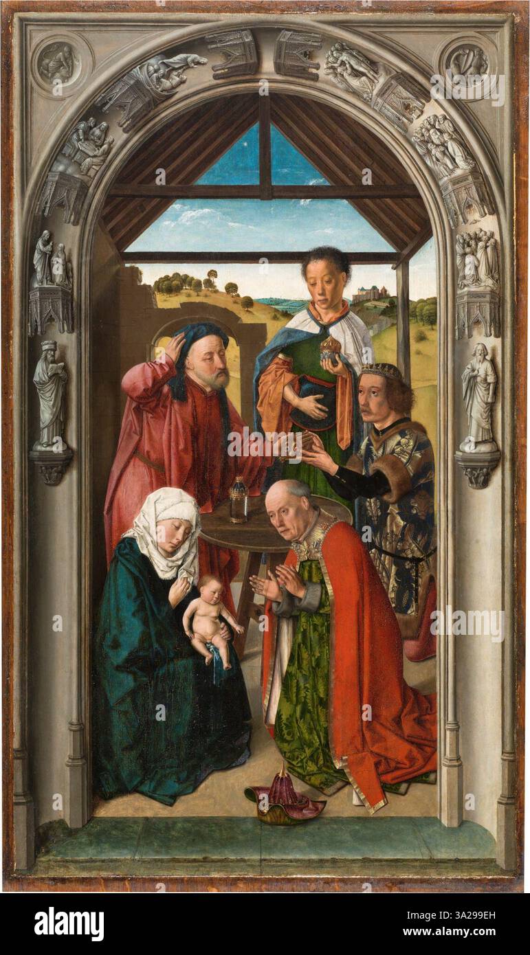 Dieric Bouts' 'Tríptico de la vida de la Virgen' showcases scenes from the Virgin Mary's life ...