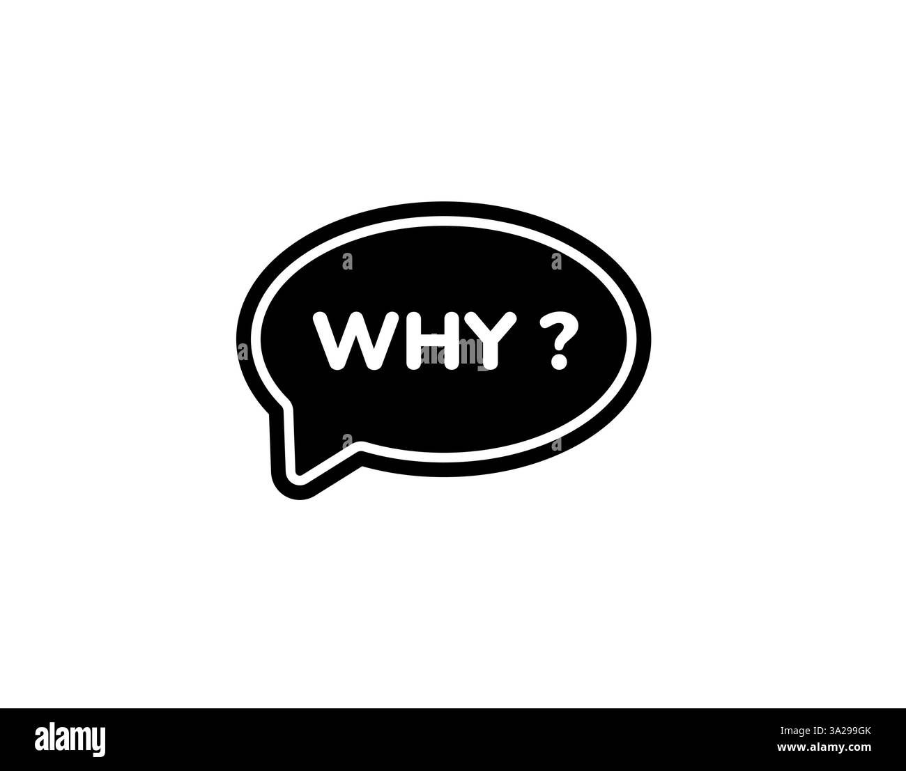Bold comic style speech bubble with the word why and a question mark ...