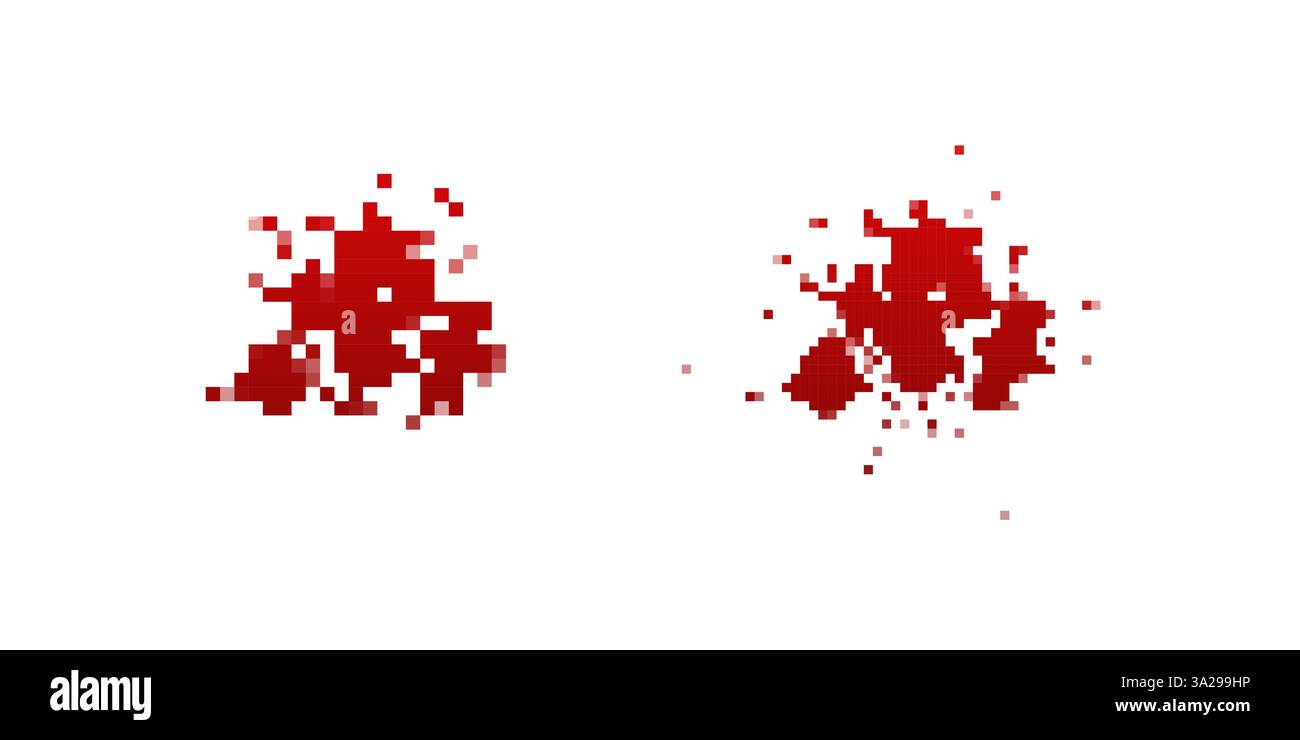 Pixel blood splatter with scattered droplets Stock Vector Image & Art ...