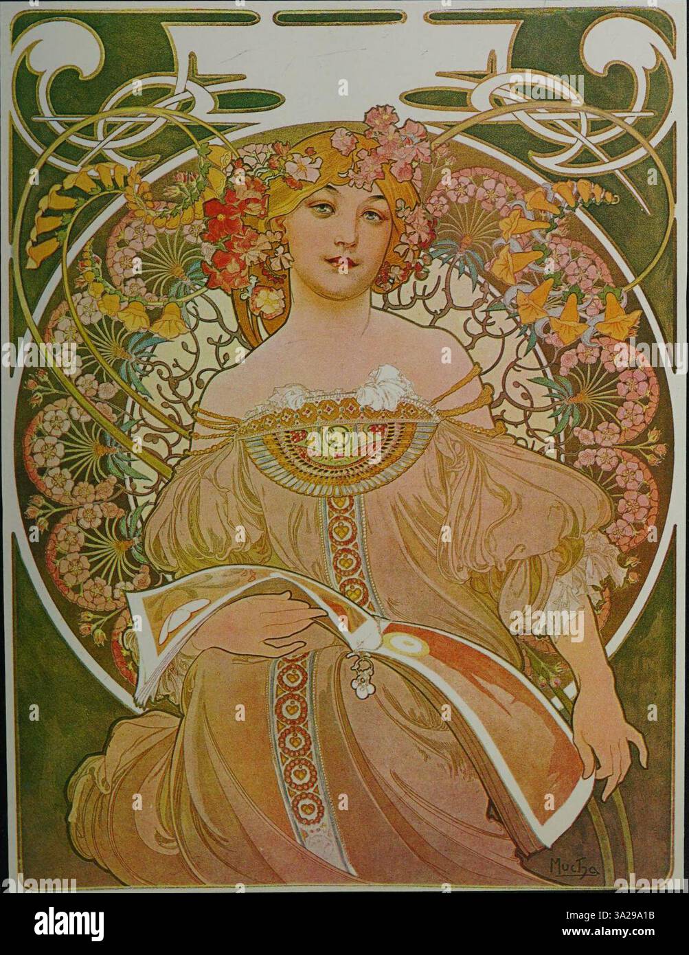 'Bridges, P01' by Alphonse Mucha depicts intricate patterns and flowing ...