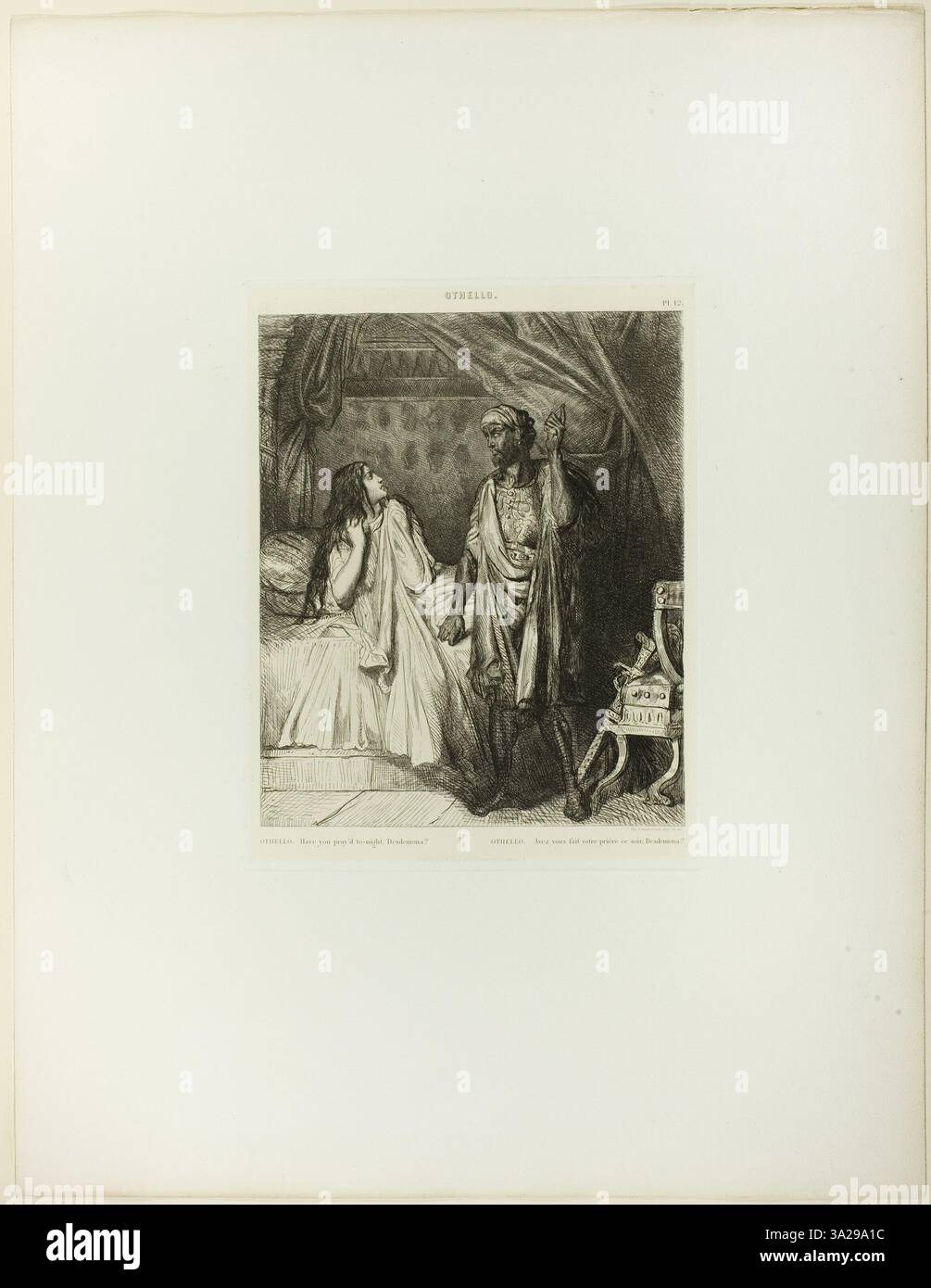 This plate from Chassériau's Othello series depicts a poignant moment ...