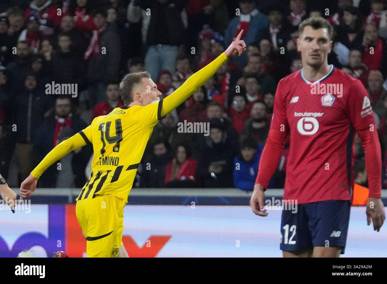Dortmund's Maximilian Beier celebrates after scoring during the ...