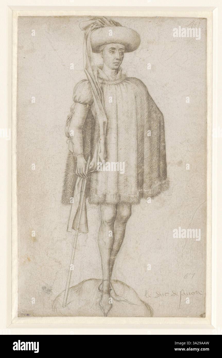 This portrait, attributed to a follower of Rogier van der Weyden, depicts Louis, Duke of Savoy ...