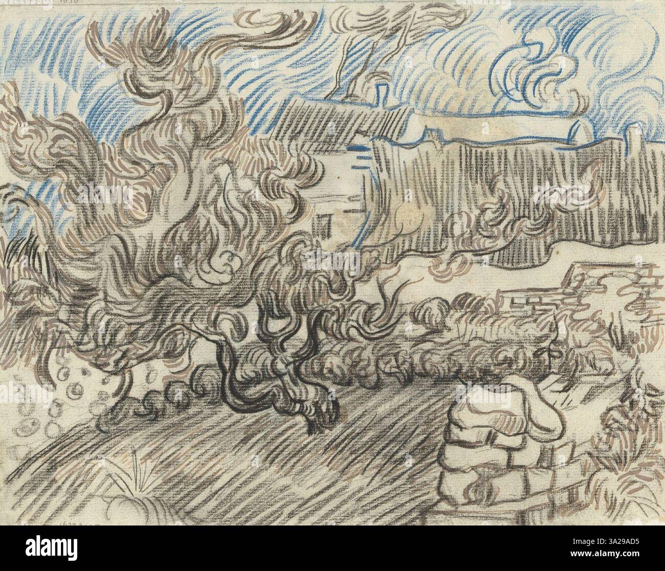 A cropped portion of Vincent van Gogh’s painting, focusing on the ...