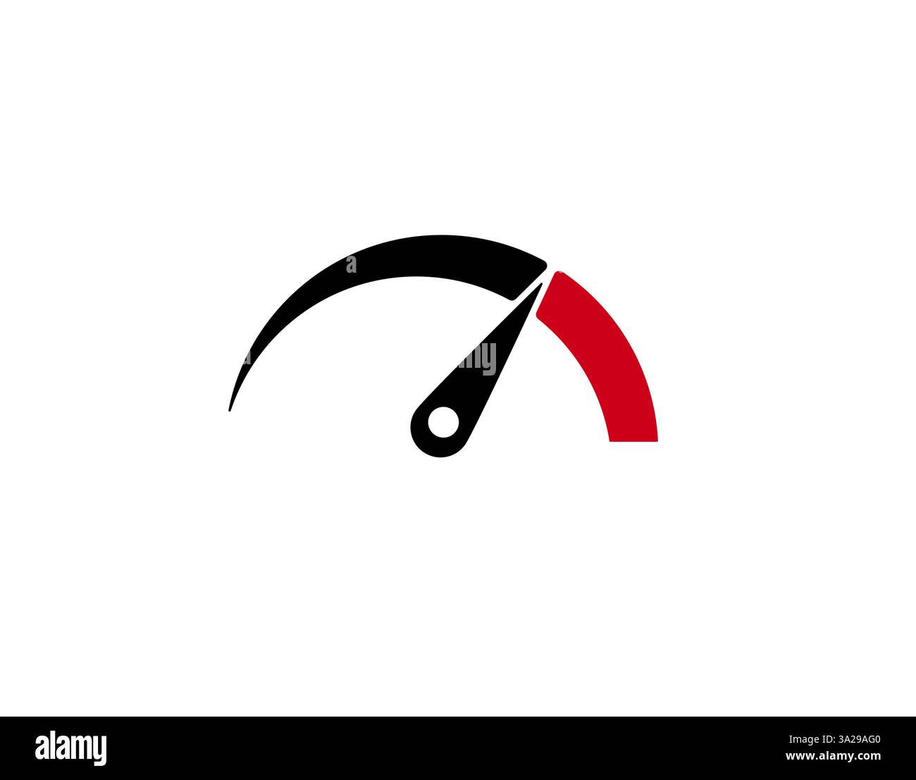 Speedometer with pointer showing high speed in simple minimalist gauge design Stock Vector Image ...