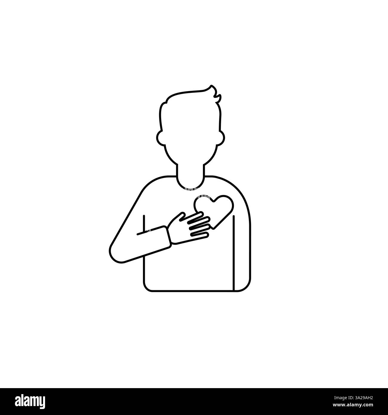 Outline of person holding heart gesture with hands shows love ...