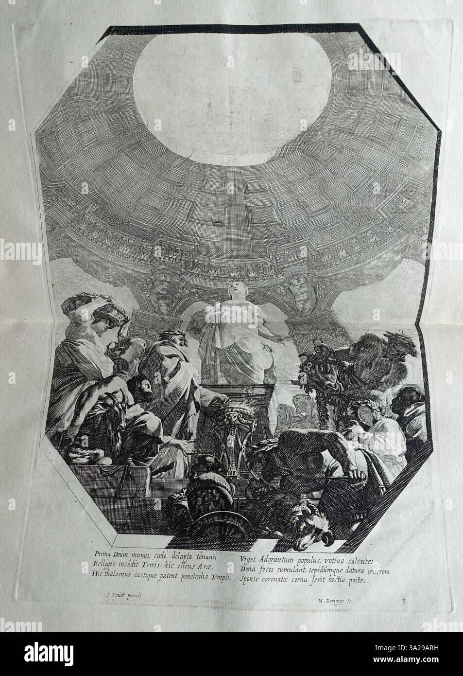 This architectural engraving by Dorigny presents the Porticus ...