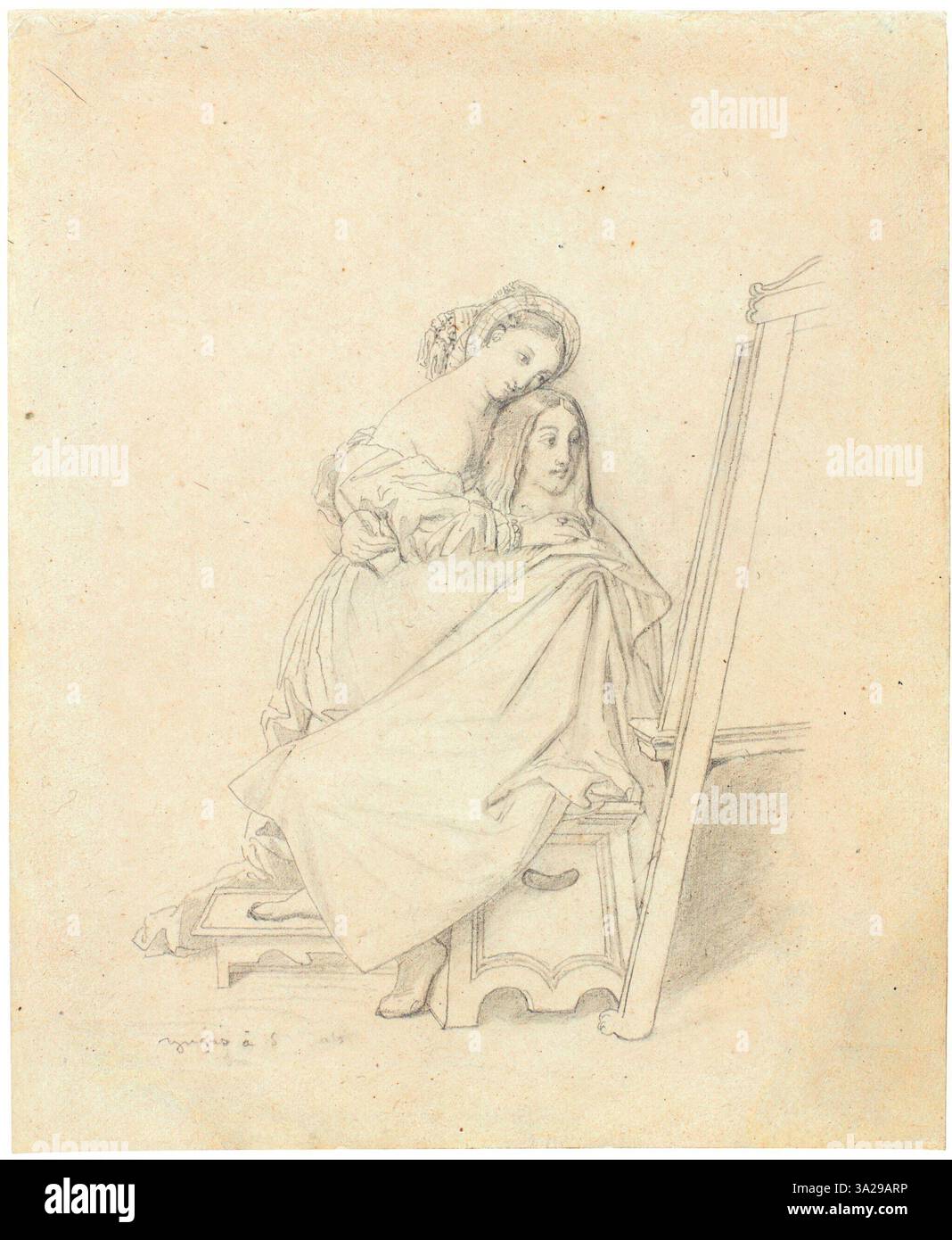 This painting depicts the legendary artist Raphael with his muse, la ...