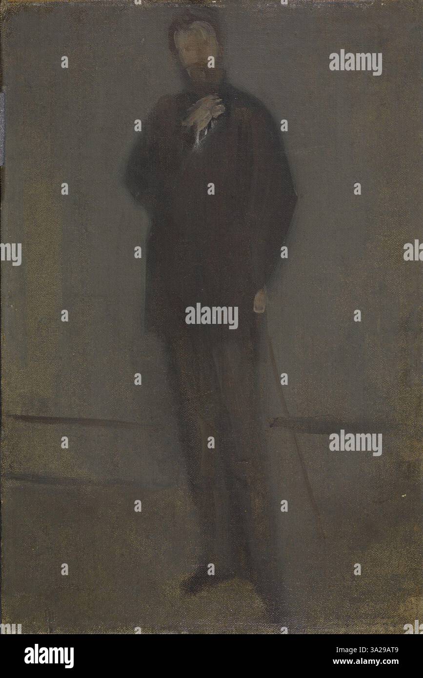 This study in grey is a preparatory work for Whistler's portrait of F.R ...