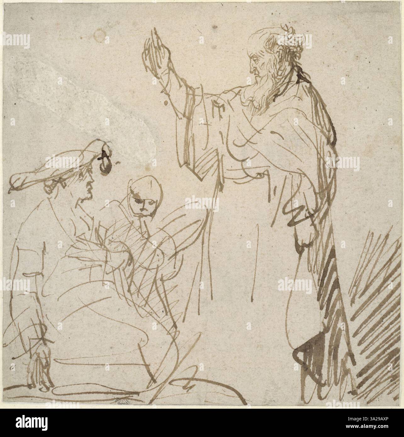 This artwork by Rembrandt depicts the biblical story of Ruth and Boaz ...