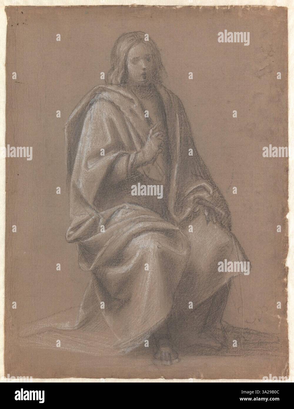 This study by Fra Bartolomeo depicts a seated man with his right hand ...