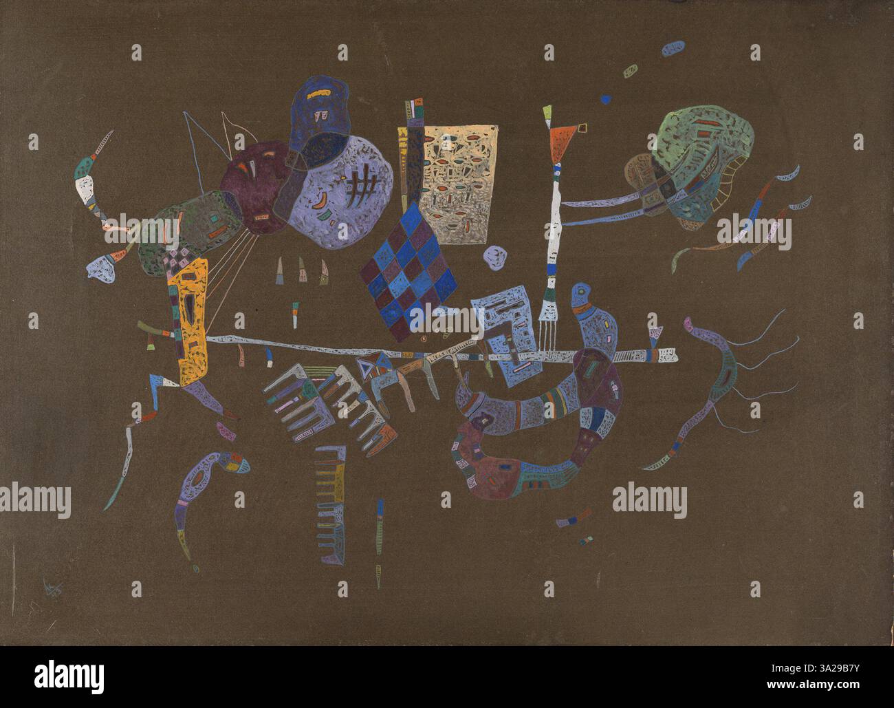 'Around the Line' (1943) by Wassily Kandinsky presents an exploration ...
