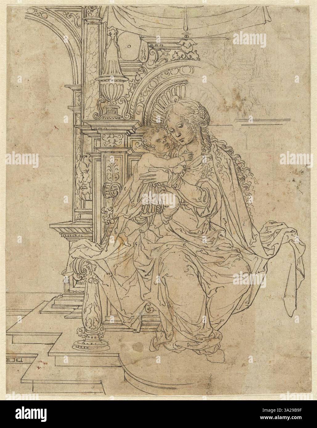 This 1525 painting by Dirck Jacobsz. Vellert depicts the enthroned Virgin Mary with the Christ ...